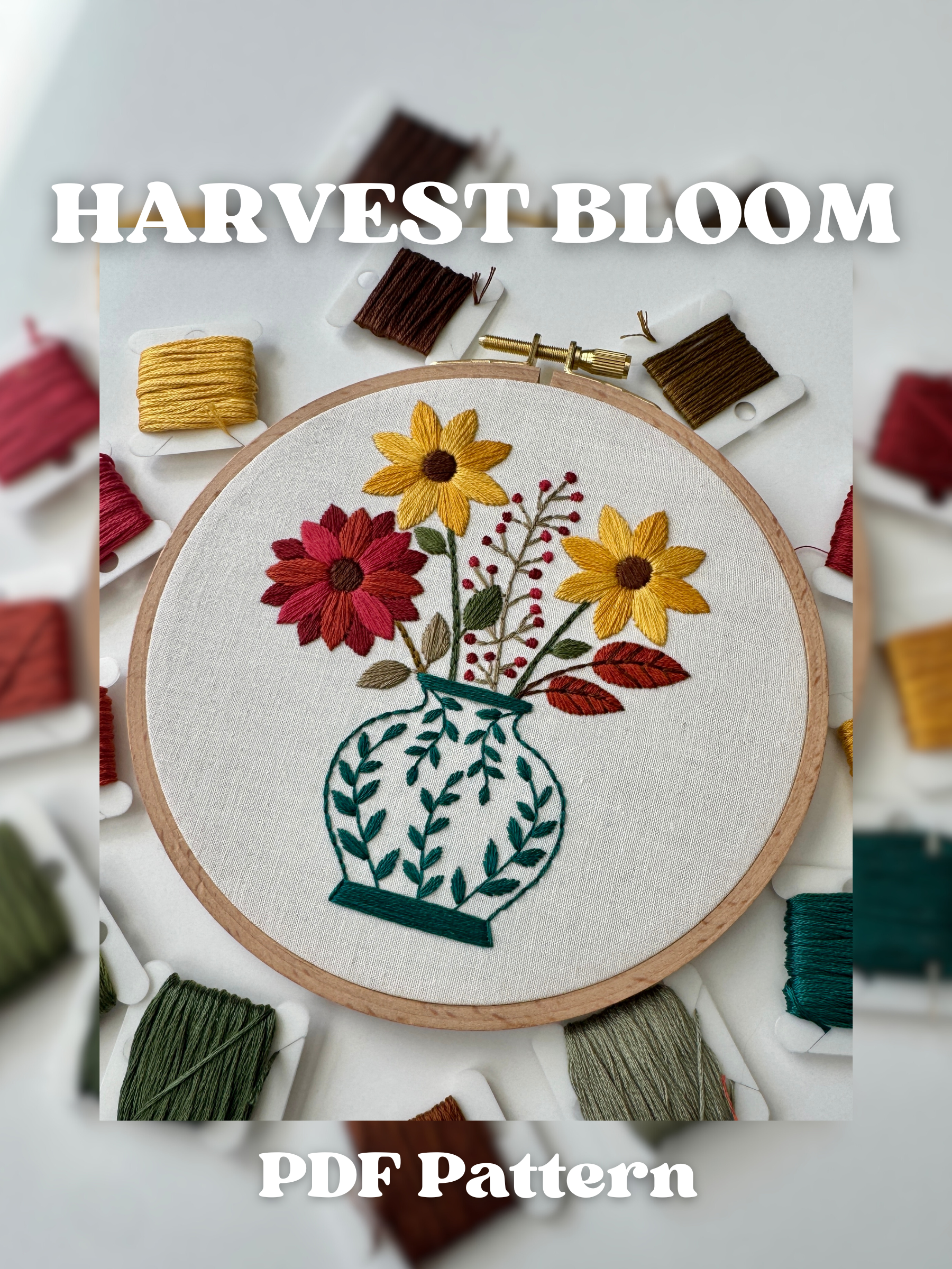 Harvest Bloom - PDF Beginner Friendly Digital Pattern – Thread Head Designs